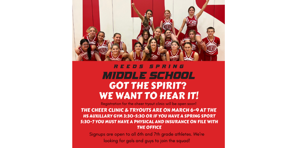 RSMS Cheer Tryouts in March | Middle School